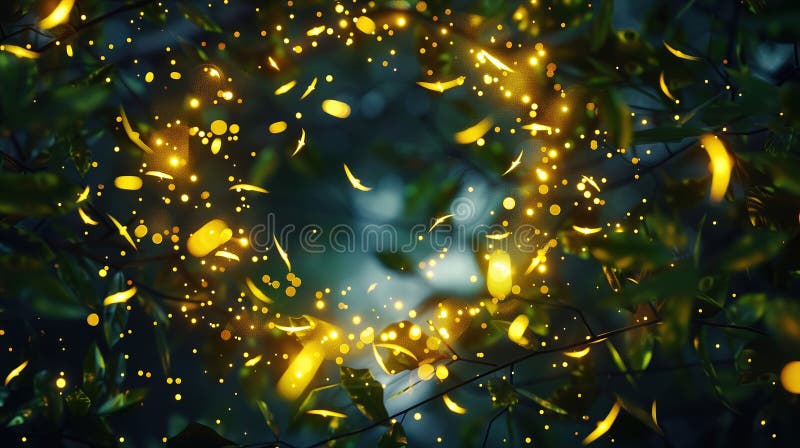 A Group of Fireflies Dance in a Circle Creating a Mesmerizing Light ...