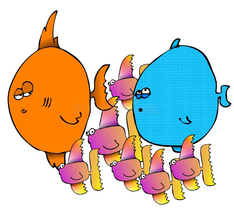 Group of Fish stock illustration. Illustration of swim - 4390238