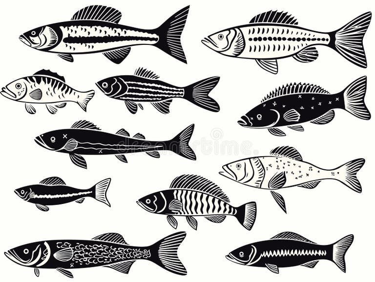 Different Patterns Types Freshwater Stock Illustrations – 22 Different ...