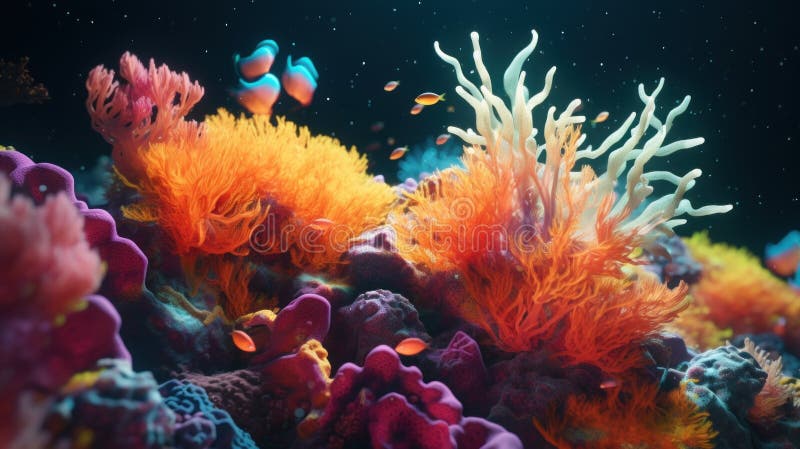 A Group of Fish Swimming Around a Coral Reef. Generative AI Image ...