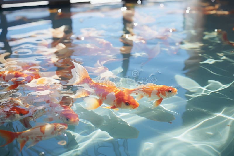 Group of Fish Swimming in a Pool Stock Image - Image of creature, group ...