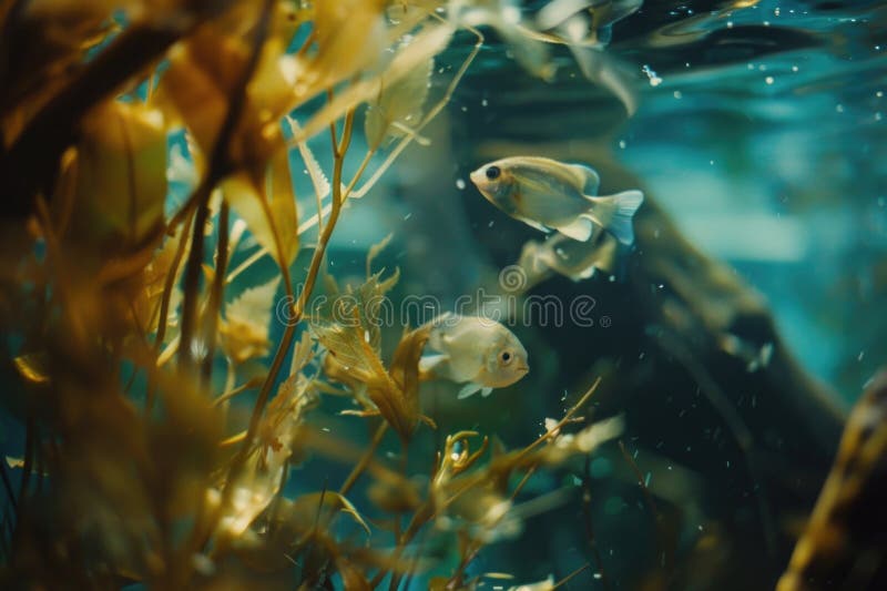 Group of Fish Swimming Together in a Glass Aquarium Stock Photo - Image ...