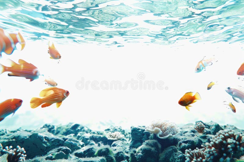 Group of Fish Swimming Together in the Ocean Stock Photo - Image of ...