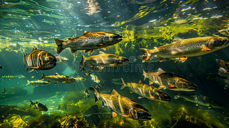 A Group of Fish Swimming in the Water Stock Image - Image of swim ...