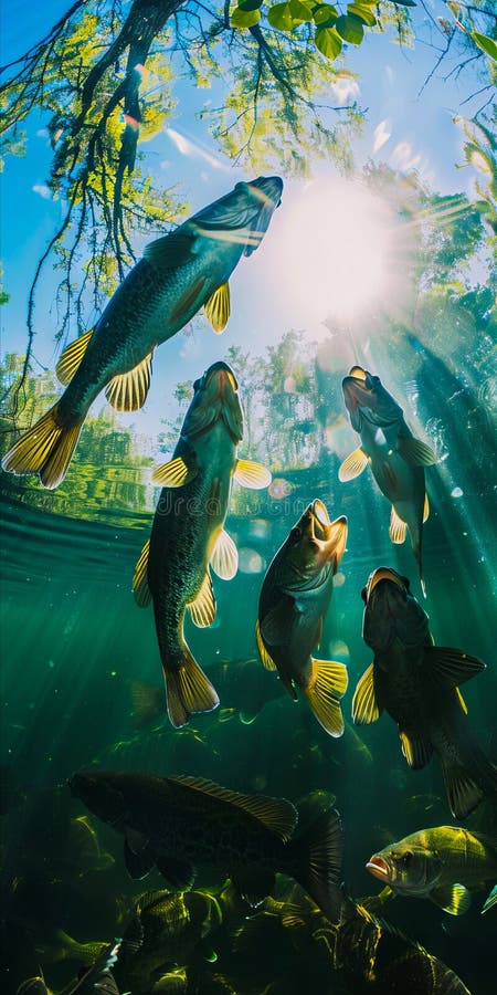 A Group of Fish Swimming in the Water Stock Image - Image of nature ...