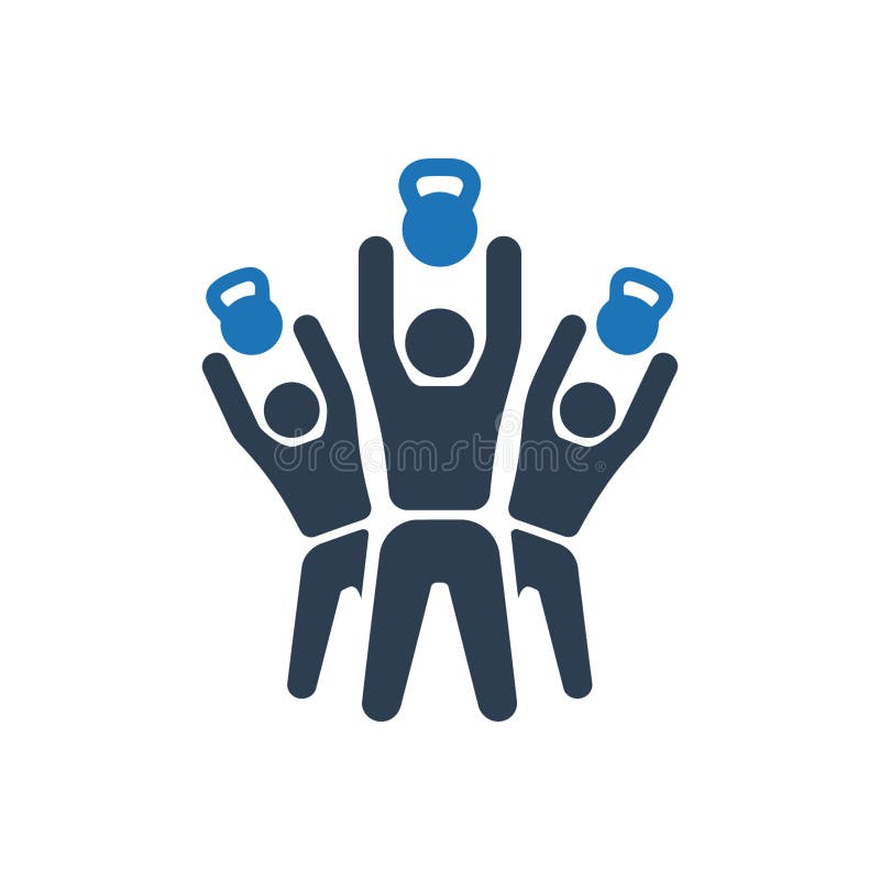 Group Fitness Training Icon Stock Vector - Illustration of workout ...