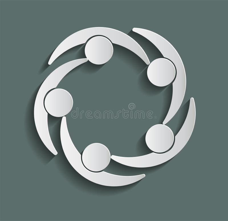 Group of Five People in a Circle.Teamwork Meeting.people are Meeting in ...
