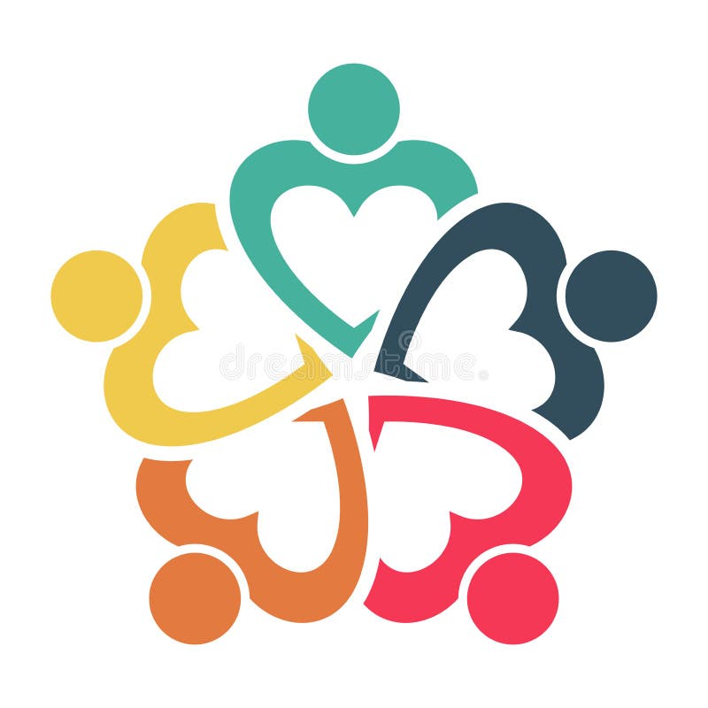 Group of Five People in a Circle.Teamwork Meeting.people are Meeting in ...