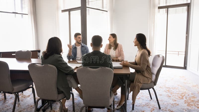 Professionals Solve Work-related Matters Sitting Around Conference ...