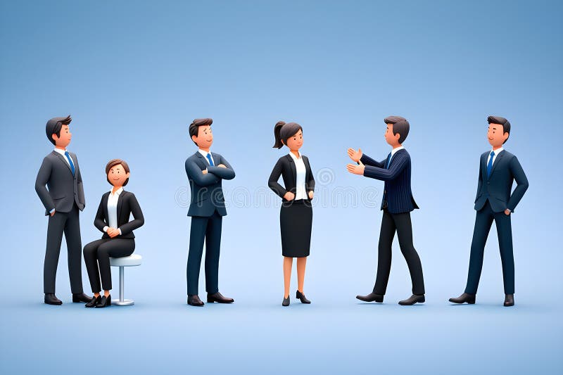 A Special Group of Five 3d Humans in Different Poses. Business People ...