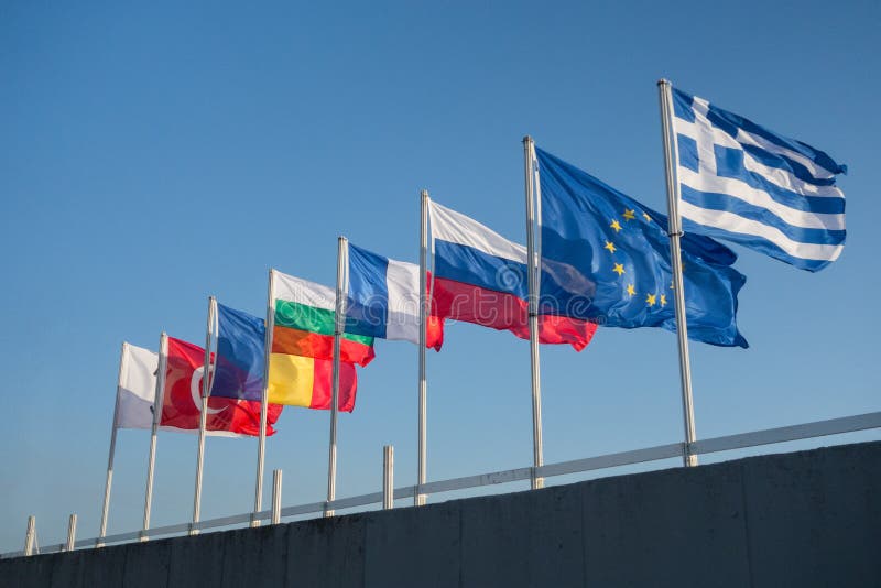 Group of flags stock photo. Image of culture, overhead - 74523222