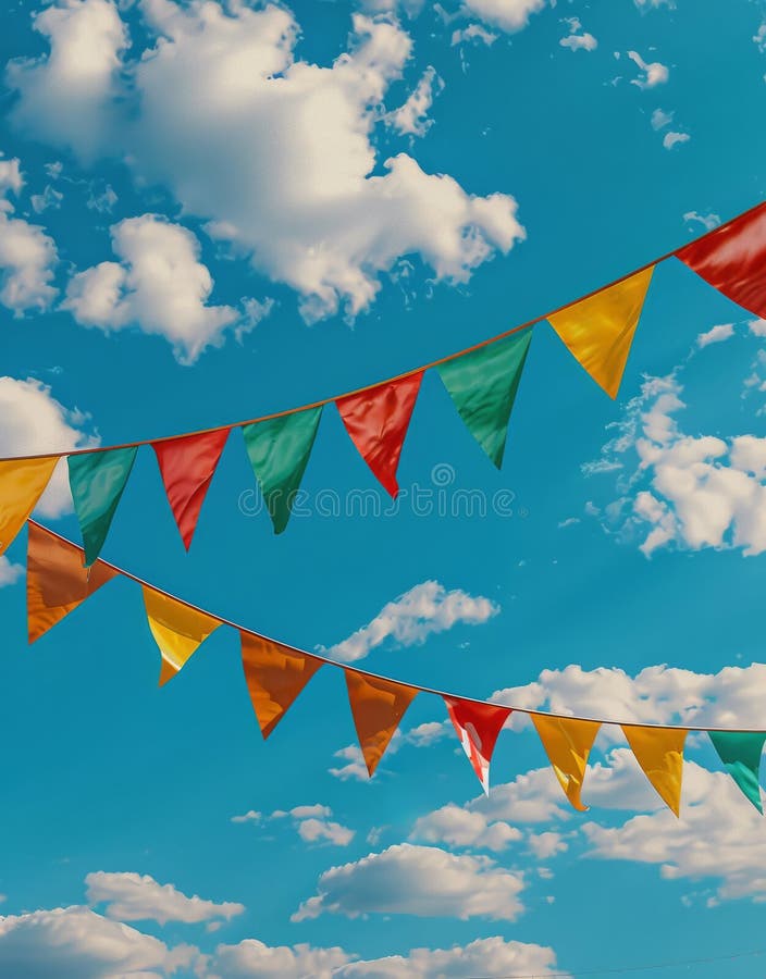 Group of Flags Flying in the Air Stock Image - Image of celebration ...
