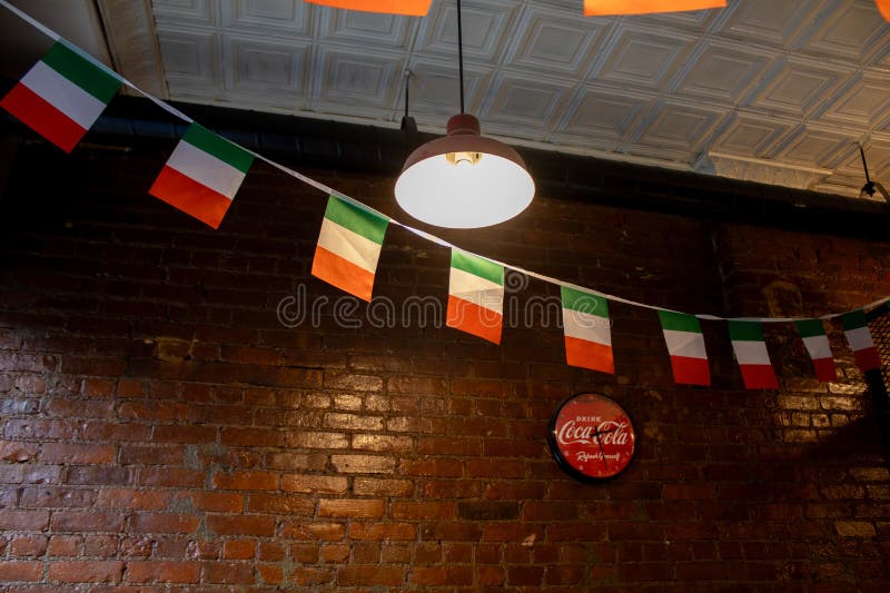 A Group of Flags Hang from the Ceiling in a Restaurant Editorial ...