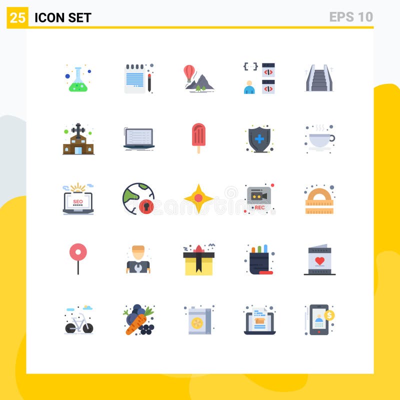 Group of 25 Flat Colors Signs and Symbols for Development, Coding ...