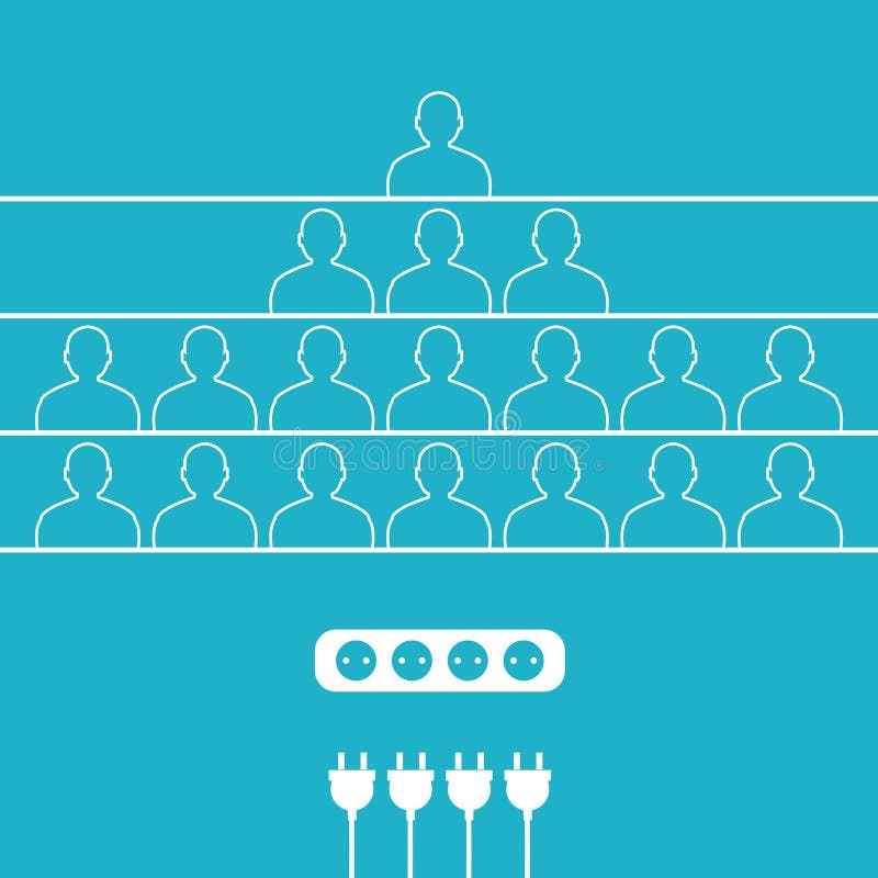 Group Flat Icons of People Connected in One Chain Stock Vector ...