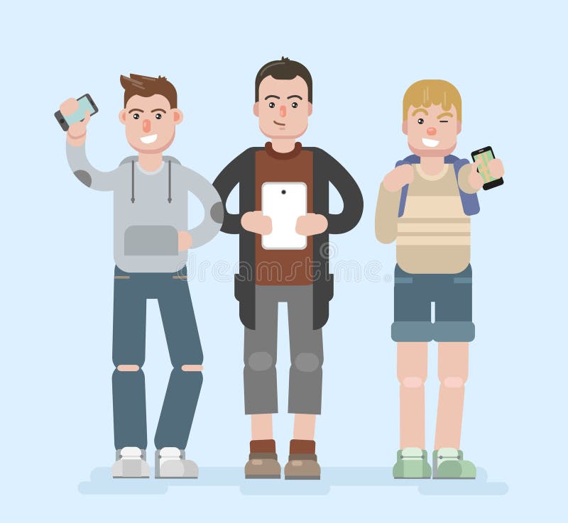 Group Cartoon Young People Smart Phones Stock Illustrations – 97 Group ...