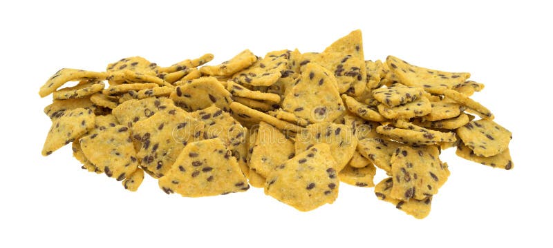 Group of Flax Seed Corn Chips on a White Background Stock Image - Image ...