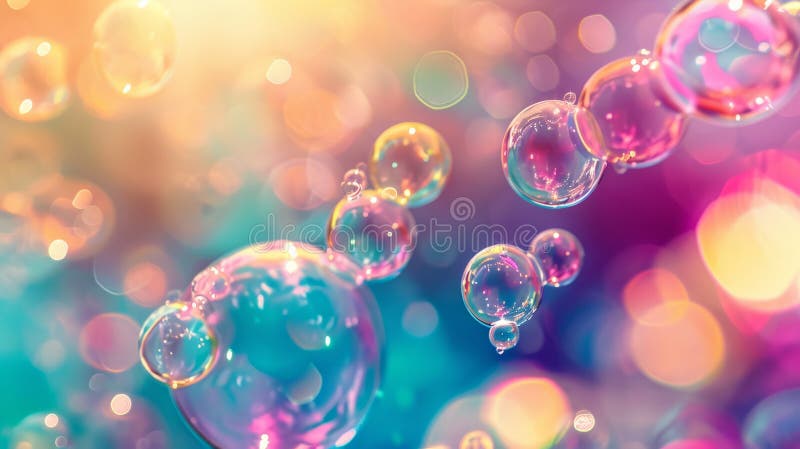 Group of Floating Bubbles in the Air Stock Photo - Image of generated ...