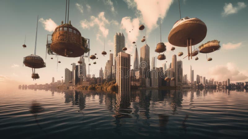 A Group of Floating Objects Floating in the Water. Generative AI Image ...