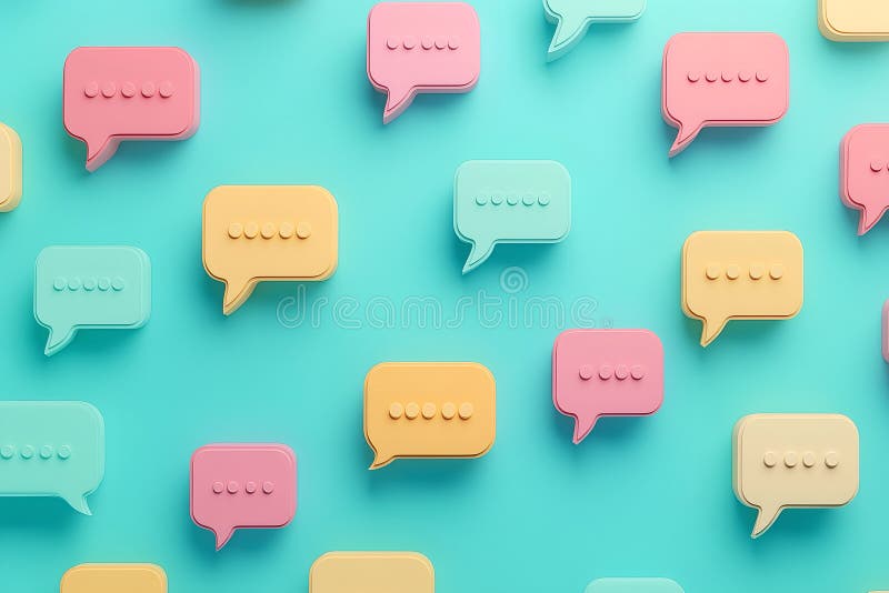 A Group of Floating Speech Bubbles Representing Communication and ...