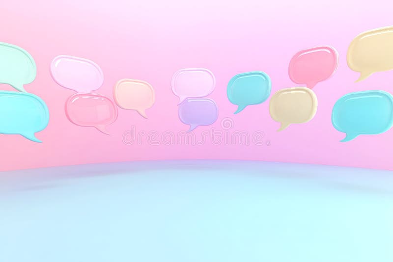 A Group of Floating Speech Bubbles Representing Communication and ...