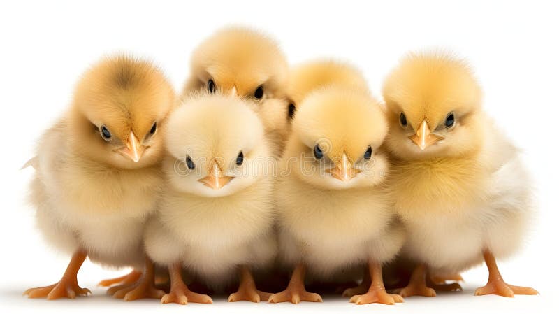 A Group of Fluffy Chicks Huddled Together Stock Illustration ...