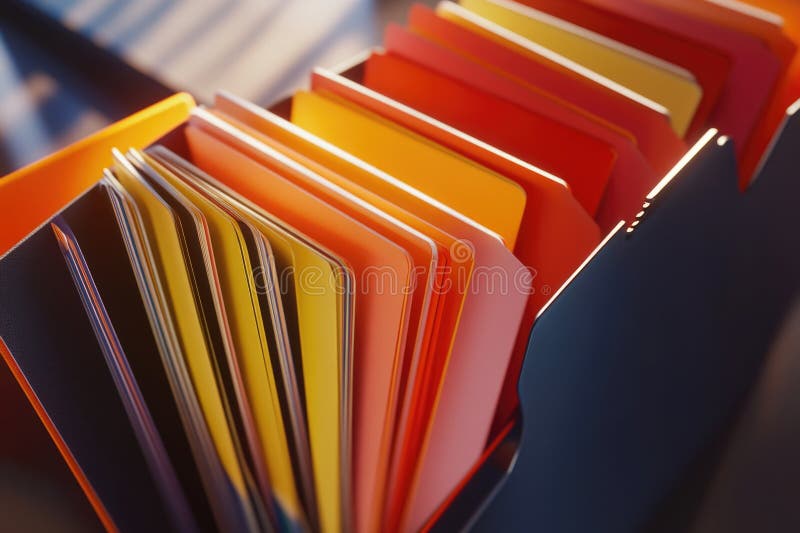 A Group of Folders on a Desk, Ideal for Office or Business Use Stock ...