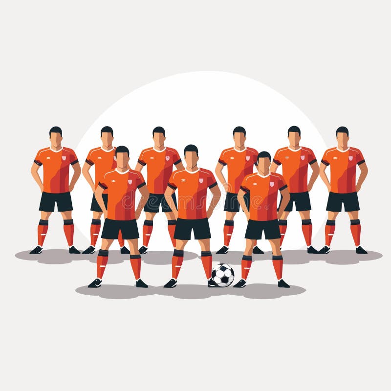 Group of Football Players Vector Flat Isolated Illustration Stock ...