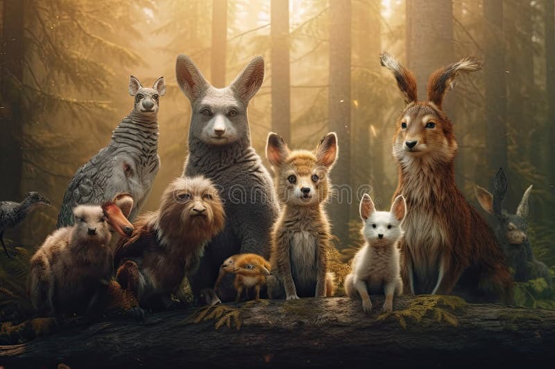 Forest Friends stock illustration. Illustration of generativ - 279165430