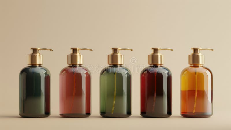 Group of Four Bottles with Different Colored Liquids. Ideal for Product ...