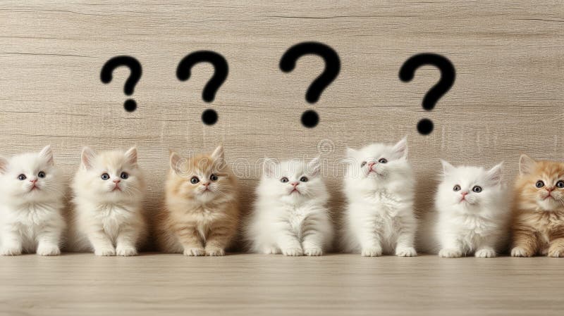 A Group of Four Cats Illustrates Curiosity, Each with Distinct Fur ...