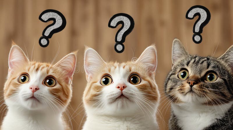 A Group of Four Cats Illustrates Curiosity, Each with Distinct Fur ...