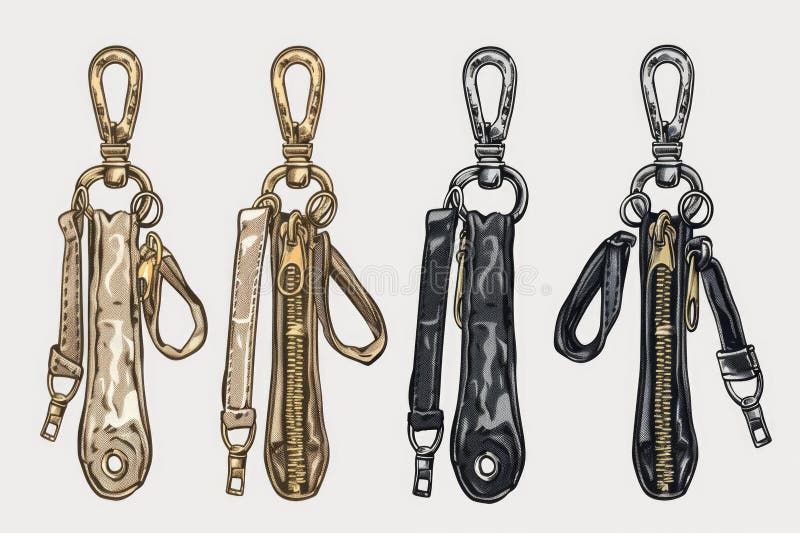 A Group of Four Different Types of Zippers. Ideal for Fashion Design ...