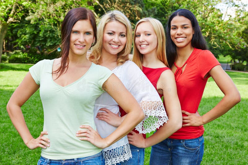 Group of Four Happy Women in Nature Stock Image - Image of happy, group ... Group of Four Happy Women in Nature Stock Image - Image of happy, group ...