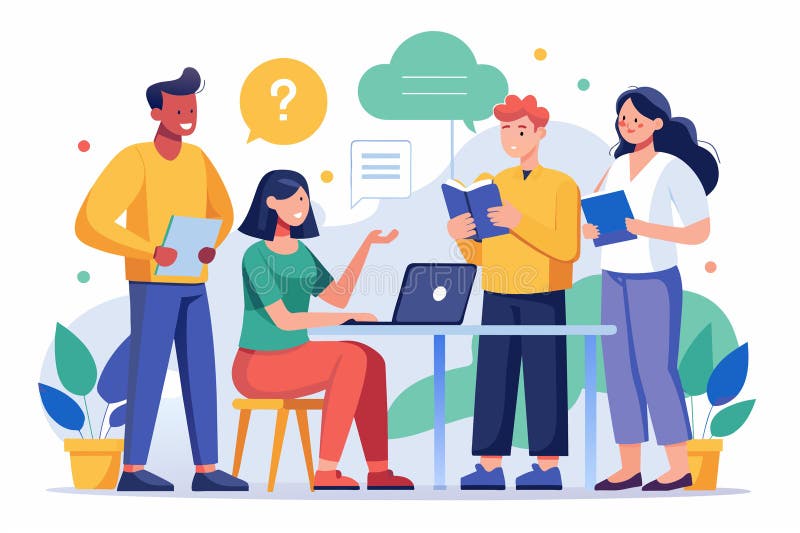 A Group of Four People is Collaboratively Discussing Rules while ...