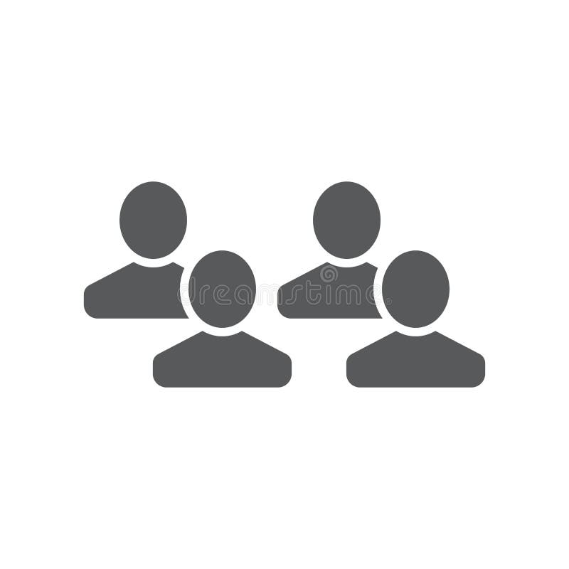 Group of Four People Vectoricon Symbol Isolated on White Background ...