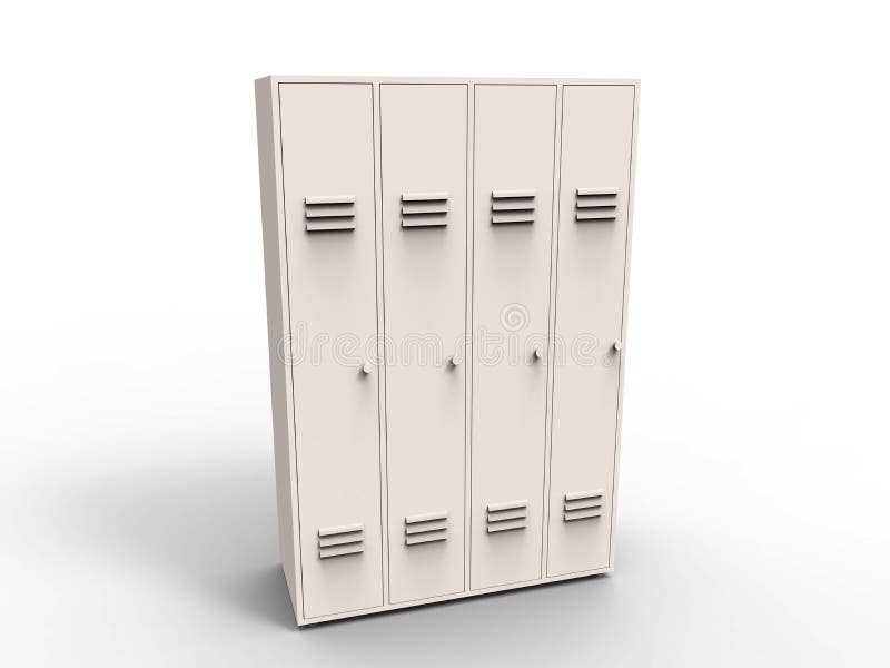 School Lockers Front View Template Realistic Vector Illustration ...