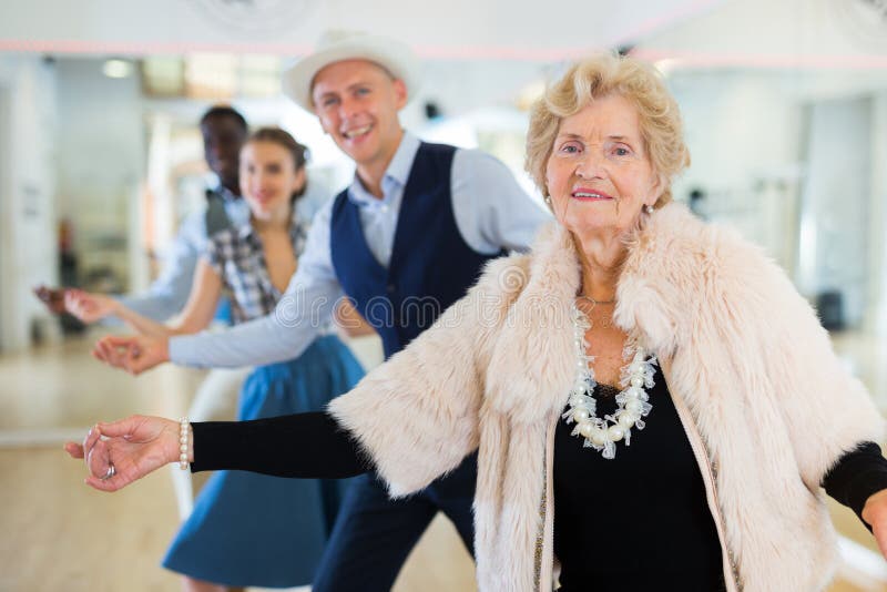 Group of Different Age Dancers Preparing Swing Performance Stock Image ...