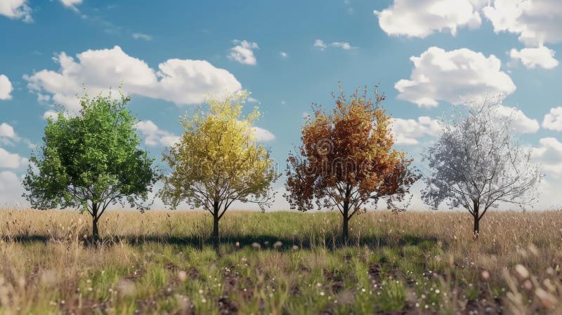 Four trees, four brothers stock photo. Image of trees - 155041644