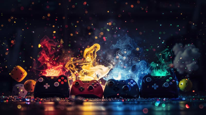 Controller Paint Explosion Black Backgound Stock Photos - Free ...