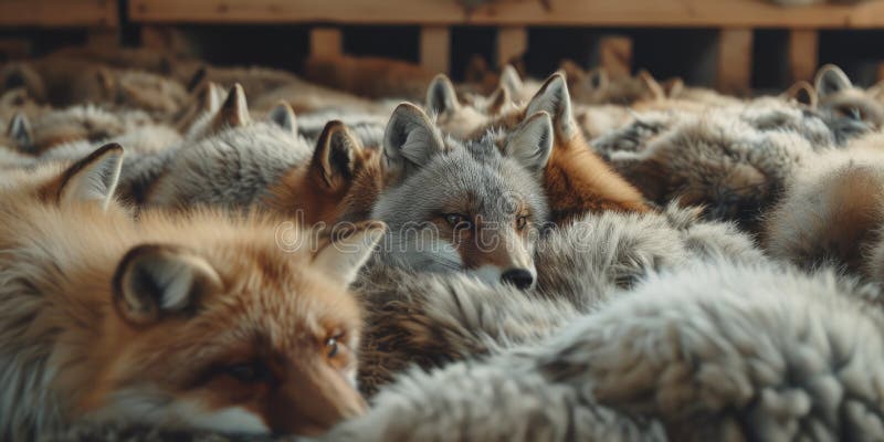 A Group of Foxes Laying on Top of Each Other. Perfect for Nature or ...