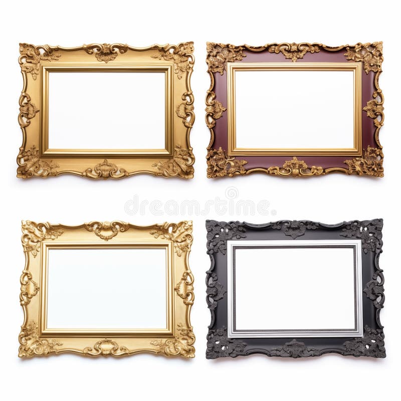 Group of Frame on a White Background with 4 Different Type Stock ...