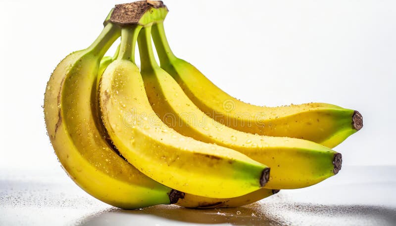 Group of Fresh Bananas on White Stock Illustration - Illustration of ...
