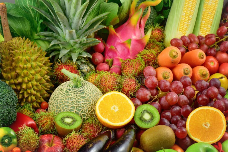 Group of Fresh Fruits and Vegetables Stock Photo - Image of organic, crop: 78662412