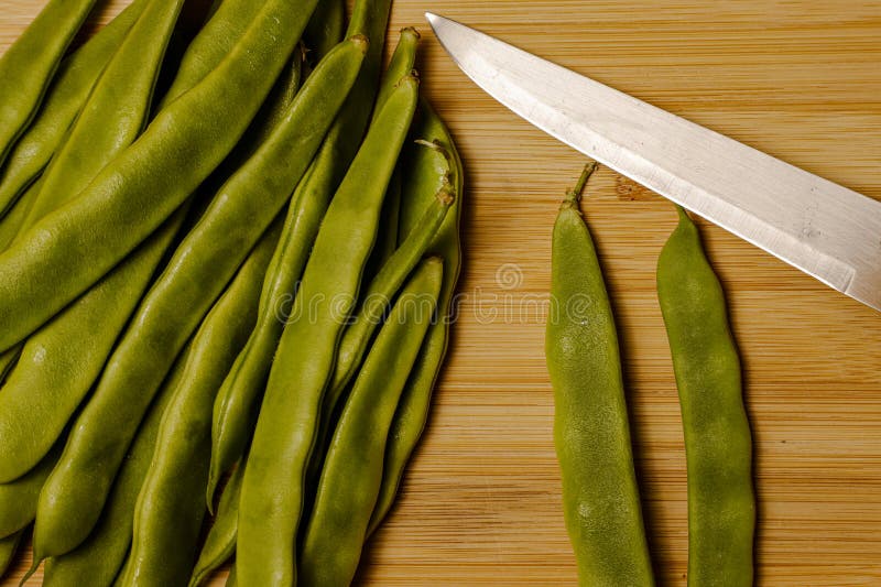 Group of Fresh Green Beans, Prepared for Your Favorite Dishes Stock ...
