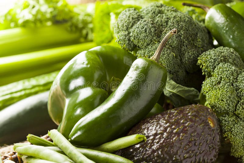 Group of Fresh Organic Assorted Green Vegetables Stock Image - Image of ...