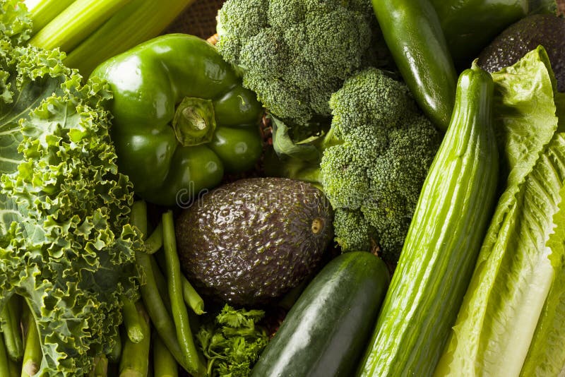 Group of Fresh Organic Assorted Green Vegetables Stock Image - Image of ...