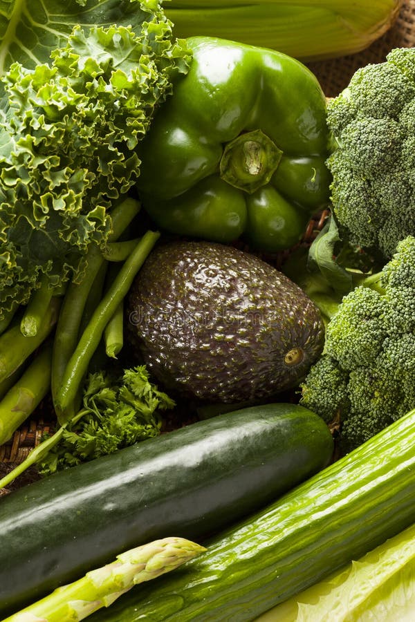 Group of Fresh Organic Assorted Green Vegetables Stock Photo - Image of ...
