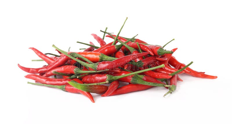 Group of Fresh Red Chilli on White Stock Photo - Image of vegetable ...