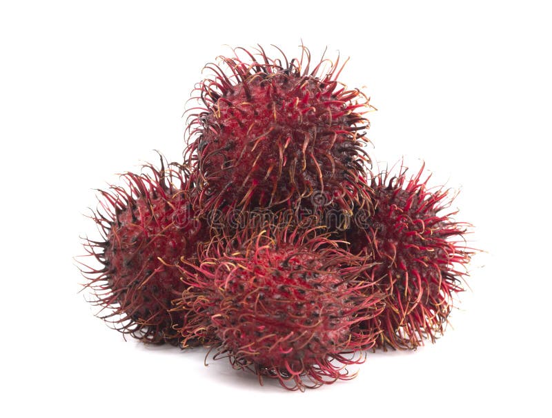 Group of Fresh Red Rambutan Isolated on a White Background Stock Image ...